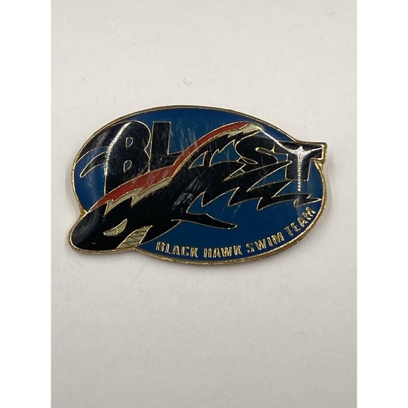 Other | Vintage Blast Black Hawk Blackhawk Swim Team Lapel Pin | Poshmark